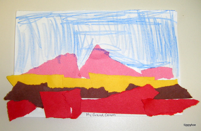 Tippytoe Crafts: Torn-Paper Grand Canyons