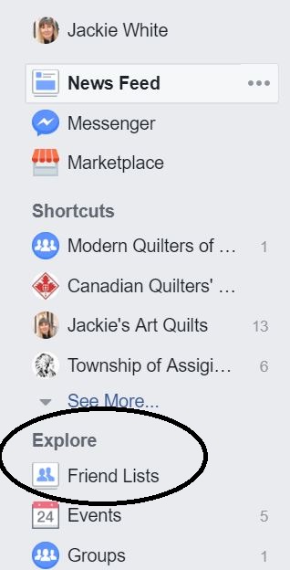 Jackie's Art Quilts: 4 Easy Steps To Create Friends Lists on Facebook ...