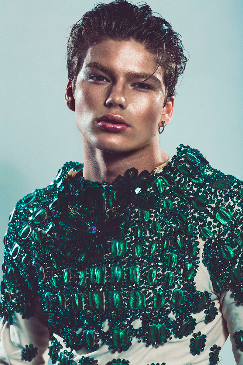 THE BRUNETTES: Jewel-Encrusted Menswear: Jordan Barrett Poses for Thor ...
