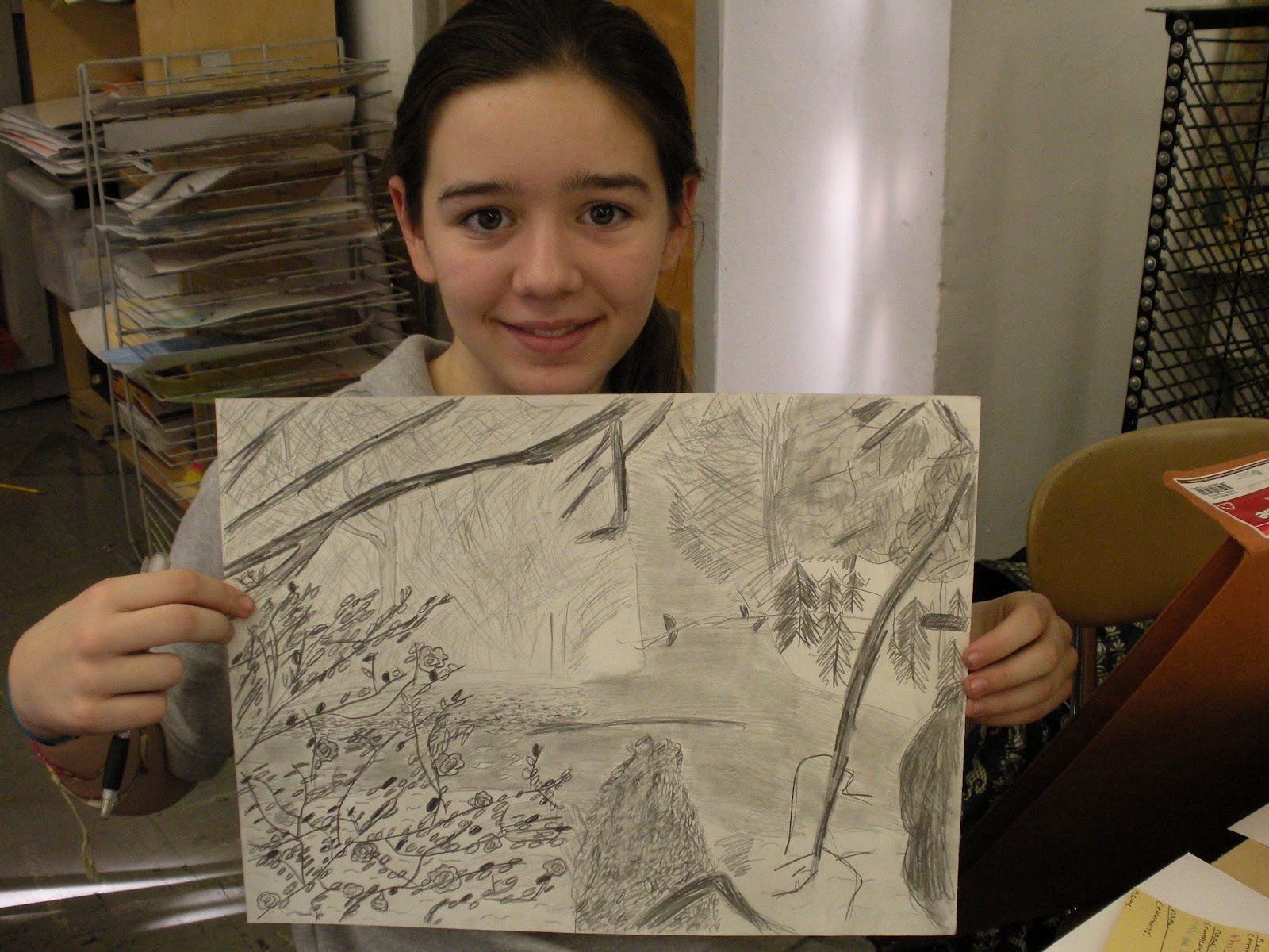 Studio Art with Ms. Hopenwasser: Grade 6: Landscape Drawings with ...
