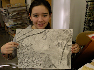 Studio Art with Ms. Hopenwasser: Grade 6: Landscape Drawings with ...