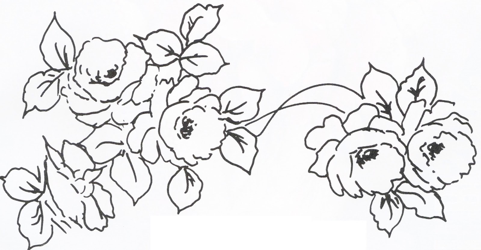 Cantinho da Jana: Riscos de rosa para pintura em tecido