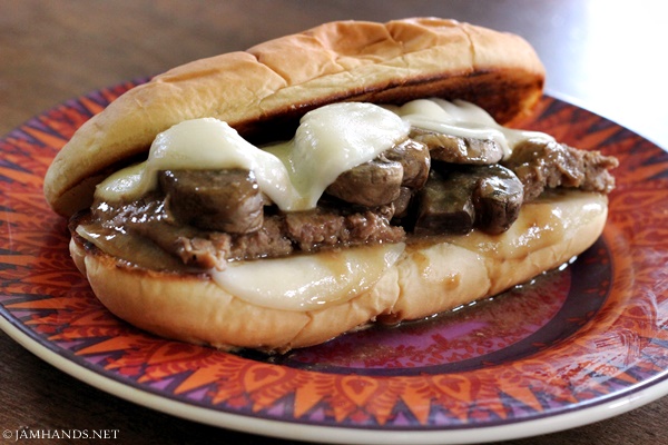 Cube Steak Hoagies with Brown Gravy, Mushrooms and Onions