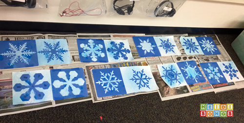 Positive/Negative Spray Painted Snowflakes Tutorial | Heidi Songs