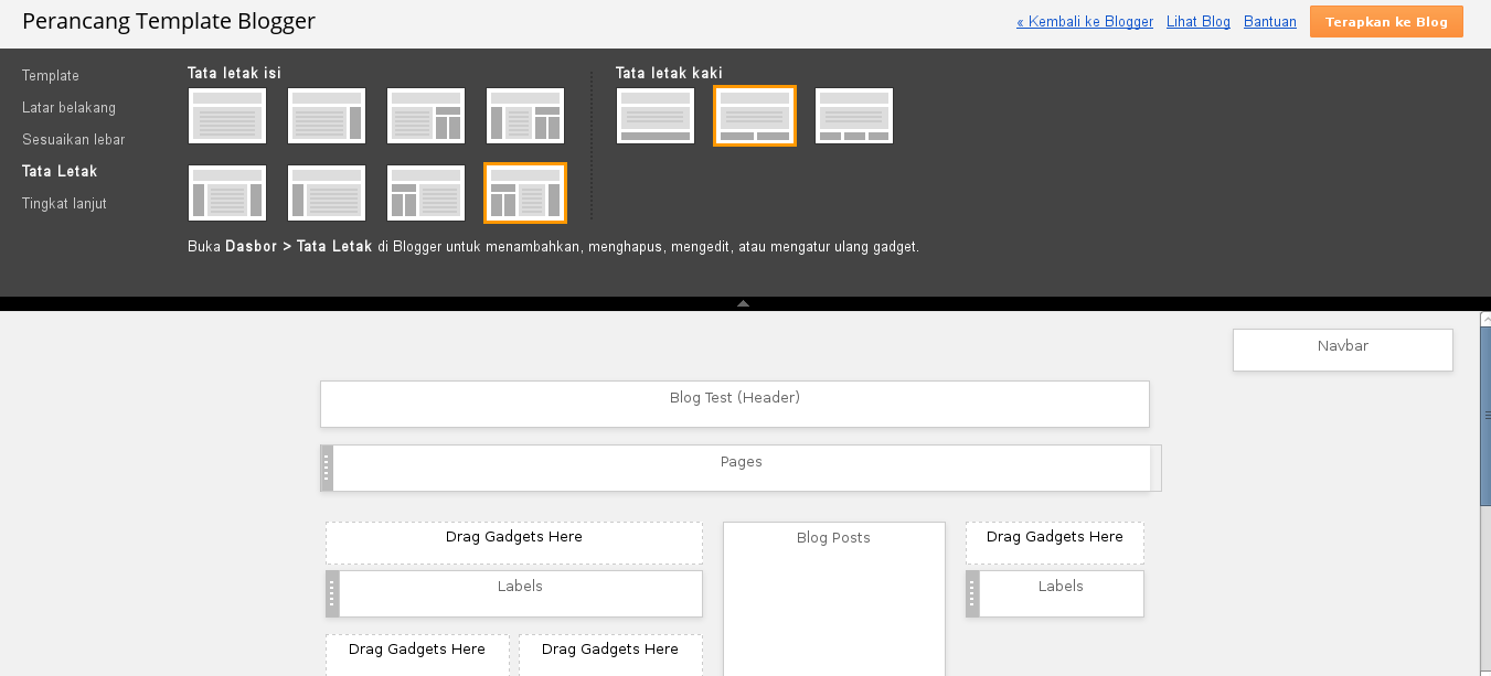 Cara Mengatur dan Membuat Kolom Pada template Blog - blog kibe