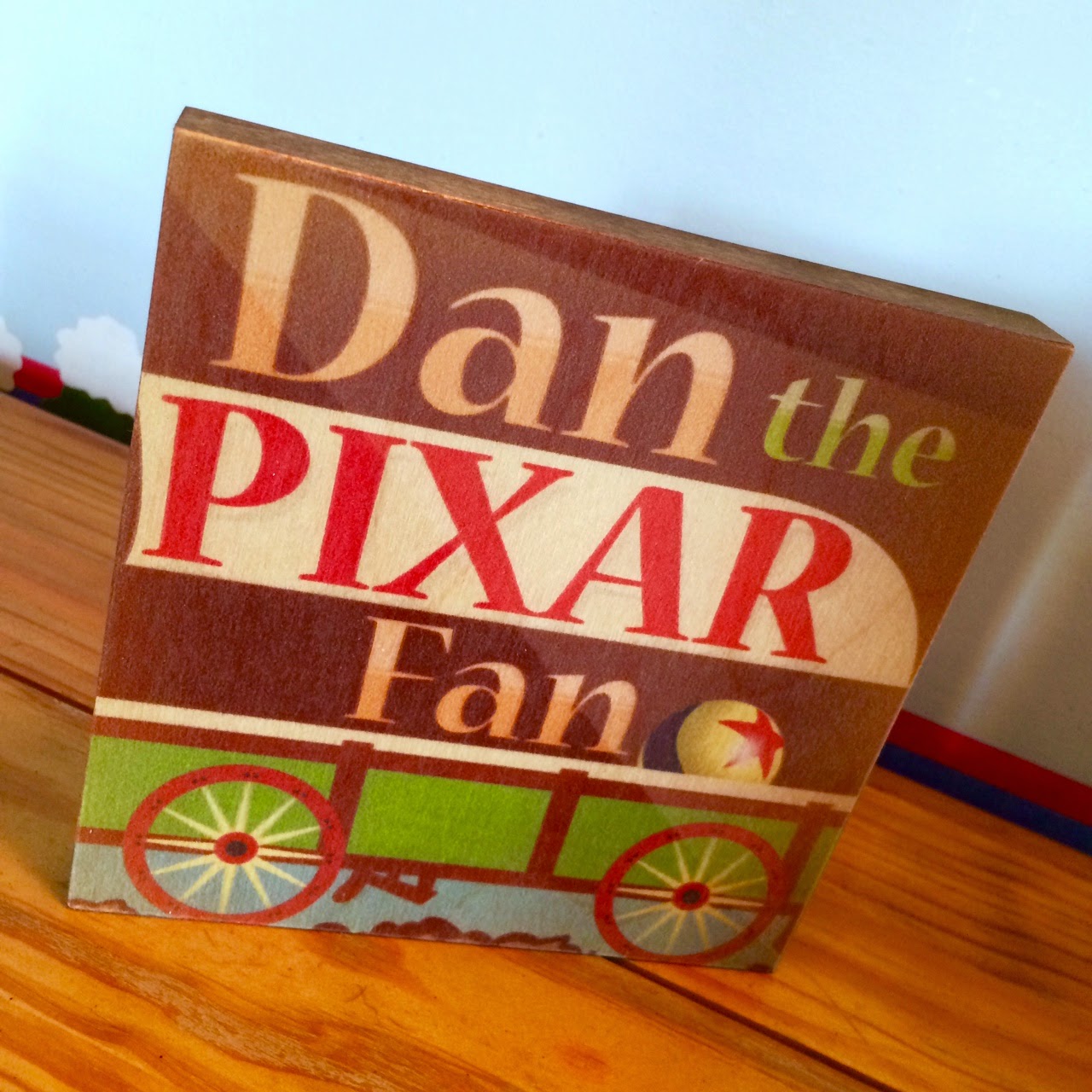 Dan the Pixar Fan: Pixar Collection: Dan the Pixar Fan Logo Wood Print