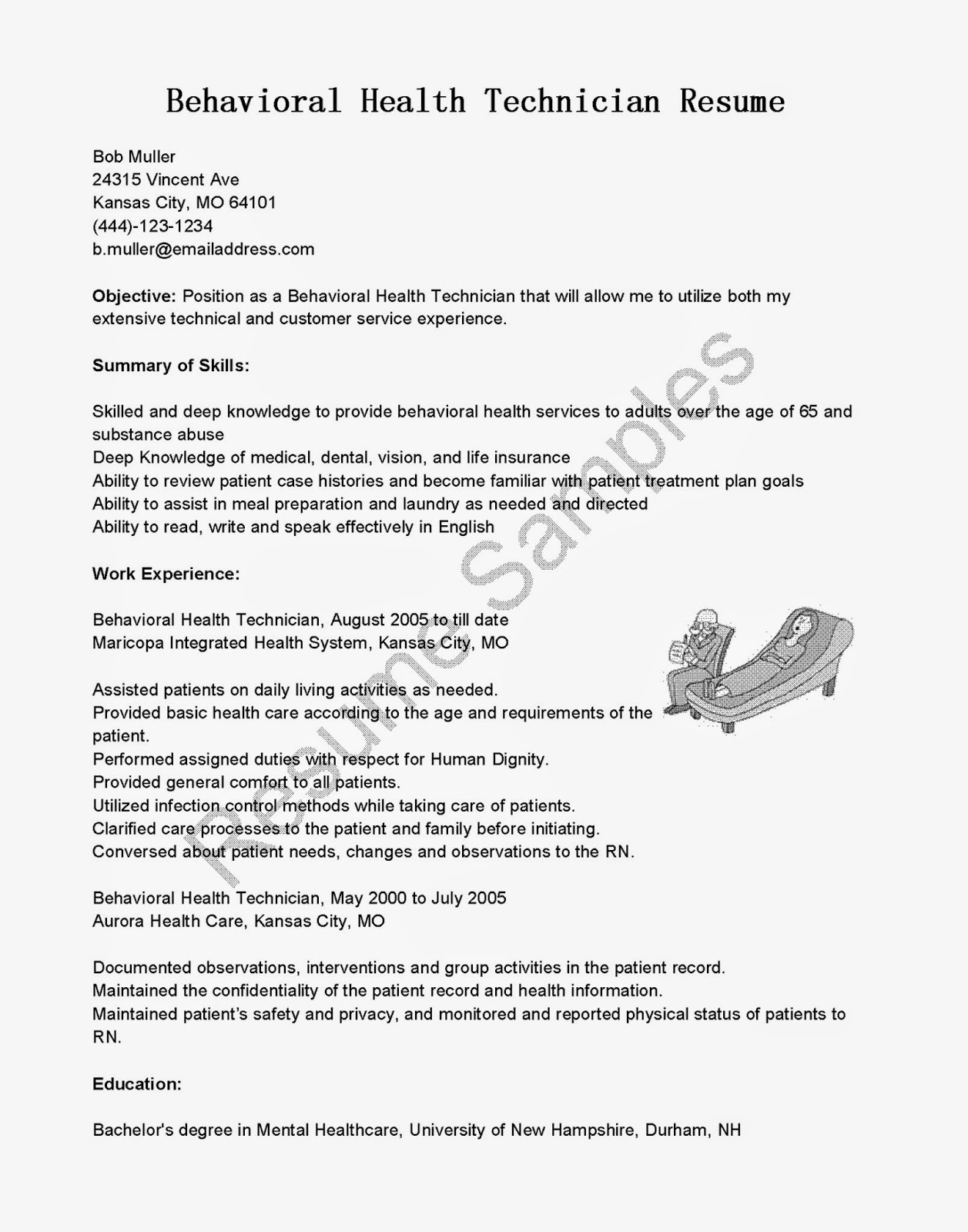 Resume Samples: Behavioral Health Technician Resume Sample