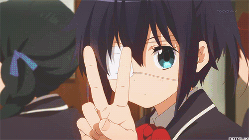 Pretty Gifs: Piece of paper hits Rikka's face "Chuunibyou demo Koi ga ...