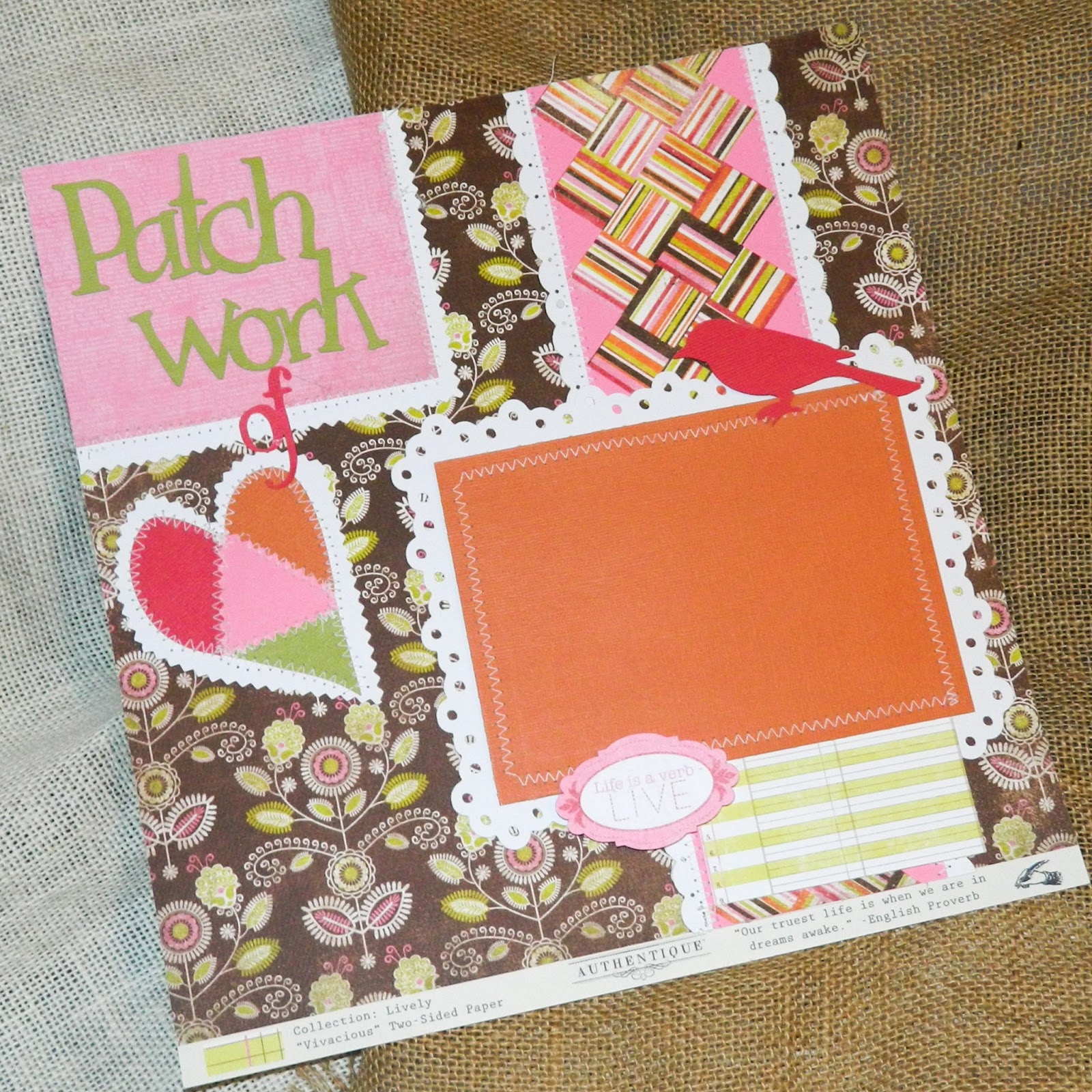 1 Creative Mom of 6 Silly Kids: Patchwork of Love Scrapbook Layout