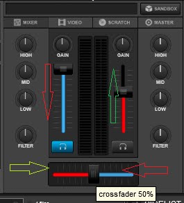 Virtualdj 8 Tutorial: Tombol Cross Fader atau Level untuk proses ganti ...