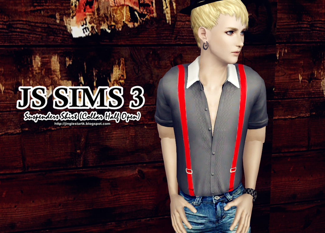 [JS SIMS 3] Suspenders Shirt Set