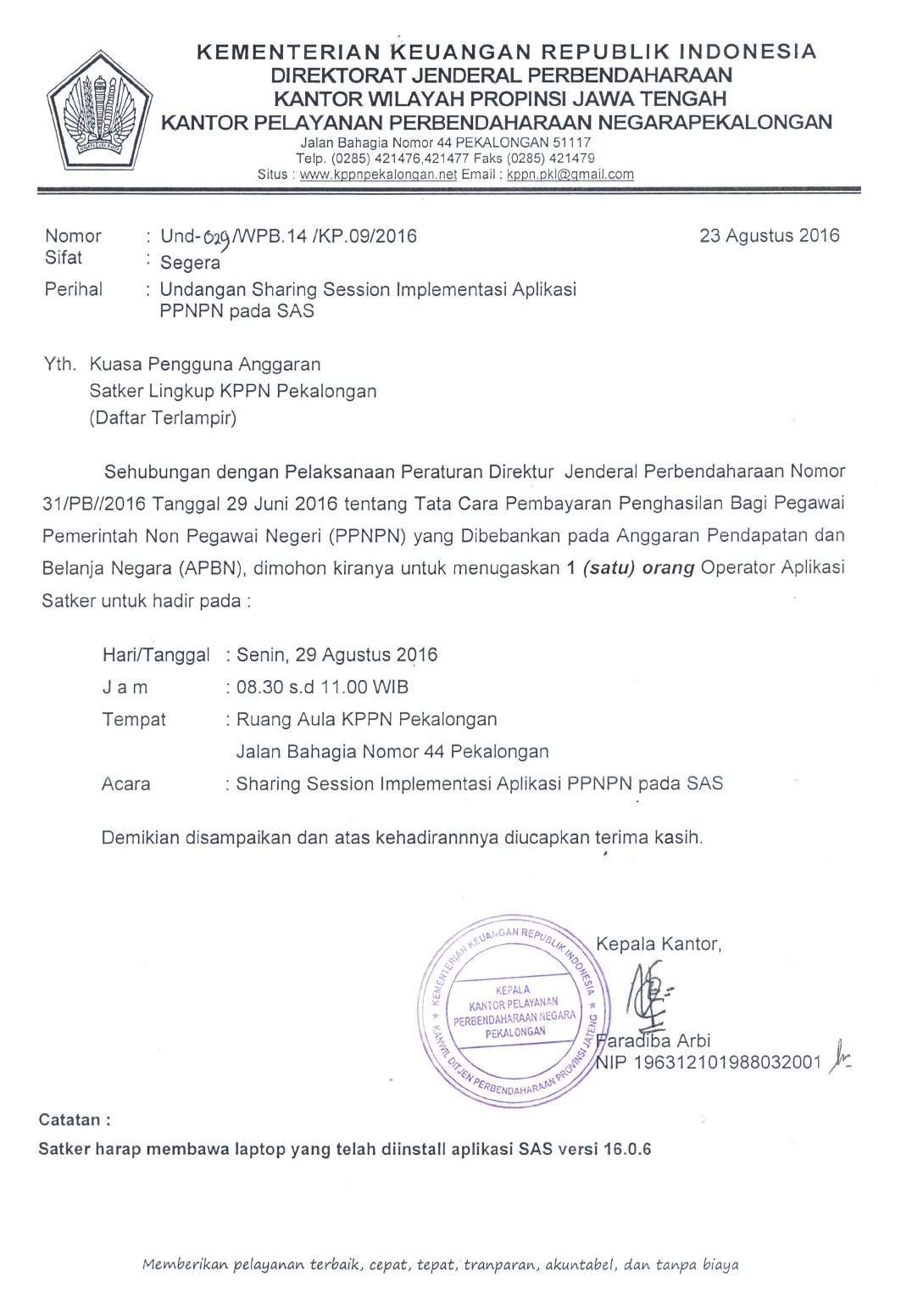 KPPN PEKALONGAN: Undangan Sharing Session Implementasi Aplikasi PPNPN ...