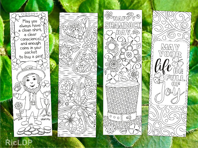 RicLDP Artworks: St Patrick's Day Coloring Bookmarks Sets 1 and 2