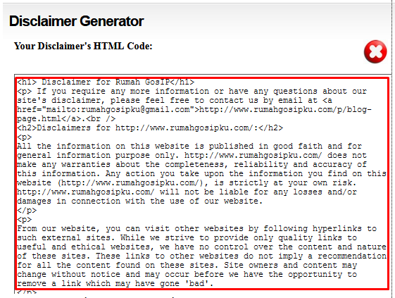Panduan Cara Membuat Disclaimer pada Blogger - EDUKASIKU.COM