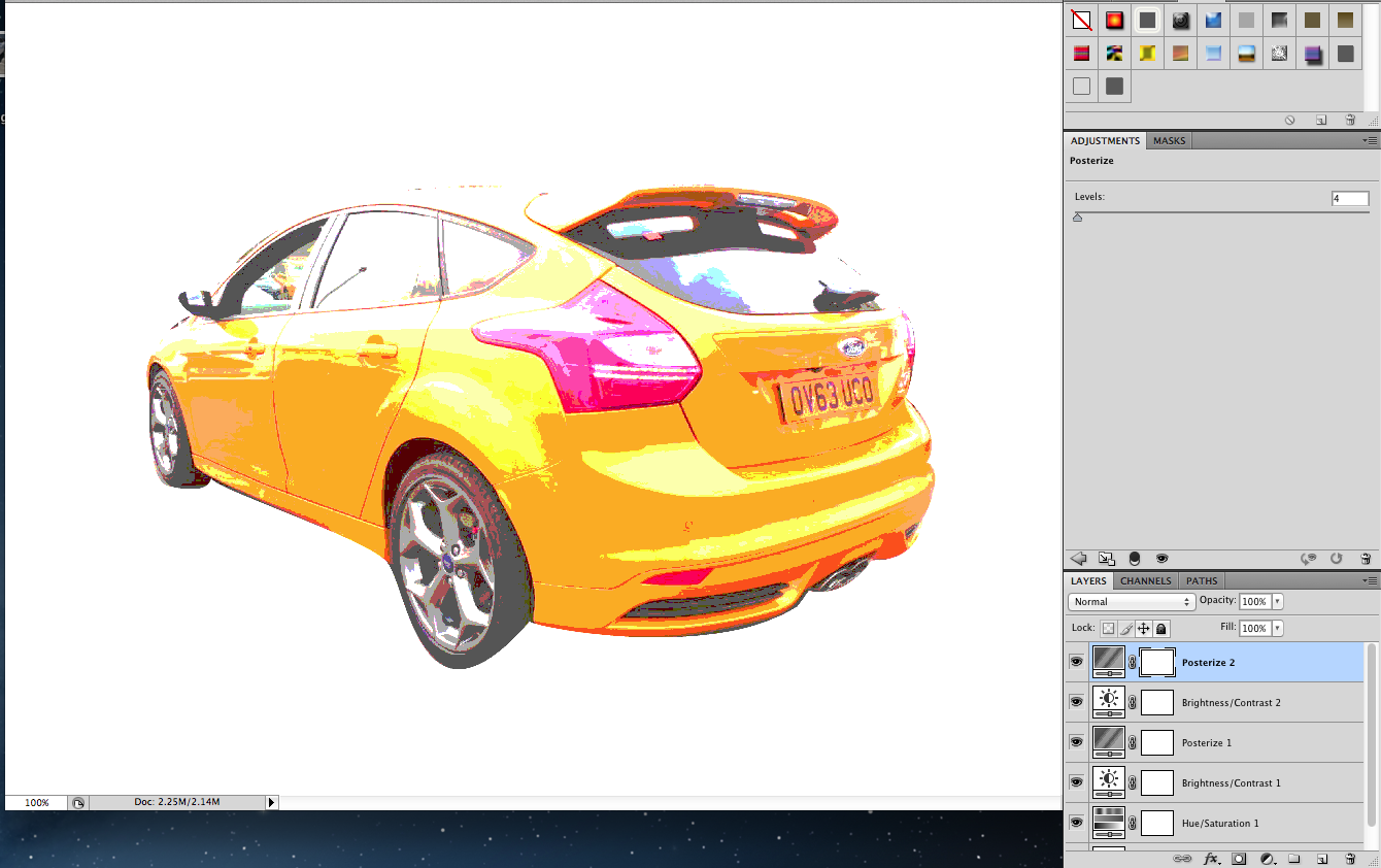 GCSE Graphics unit 1: Photoshop - Colours on car changing using Photoshop