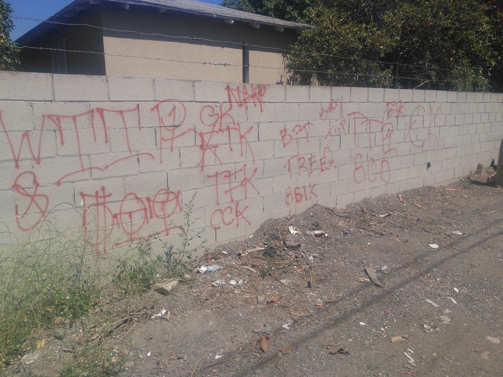 blood piru brims gangs graffiti: Tree top piru ( compton )