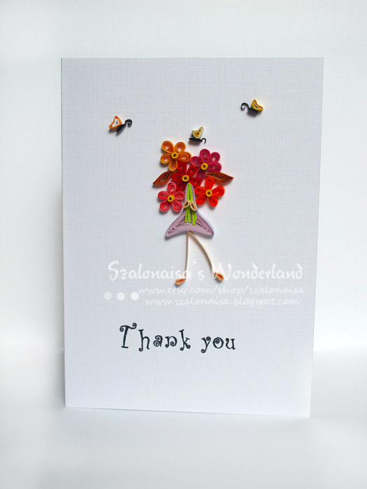 Quilled handmade cards - Szalonaisa's Wonderland: Quilling Thank You Card