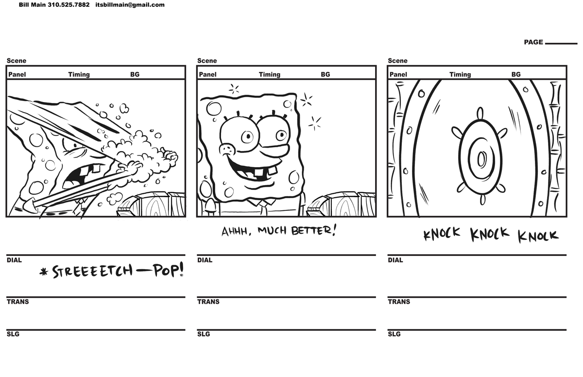 Bill Main Illustration: SpongeBob Squarepants Storyboards