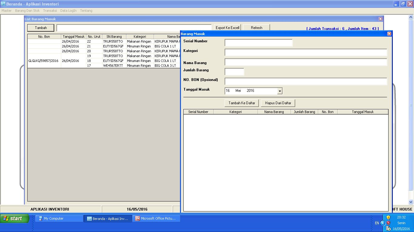 Source Code dan Aplikasi Inventori / Keluar Masuk Barang | Contoh ...