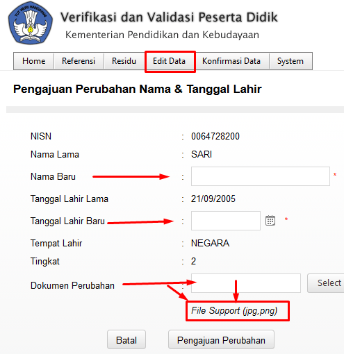 Cara Edit Data Siswa pada VerVAL NISN - MEDIA PENDIDIKAN