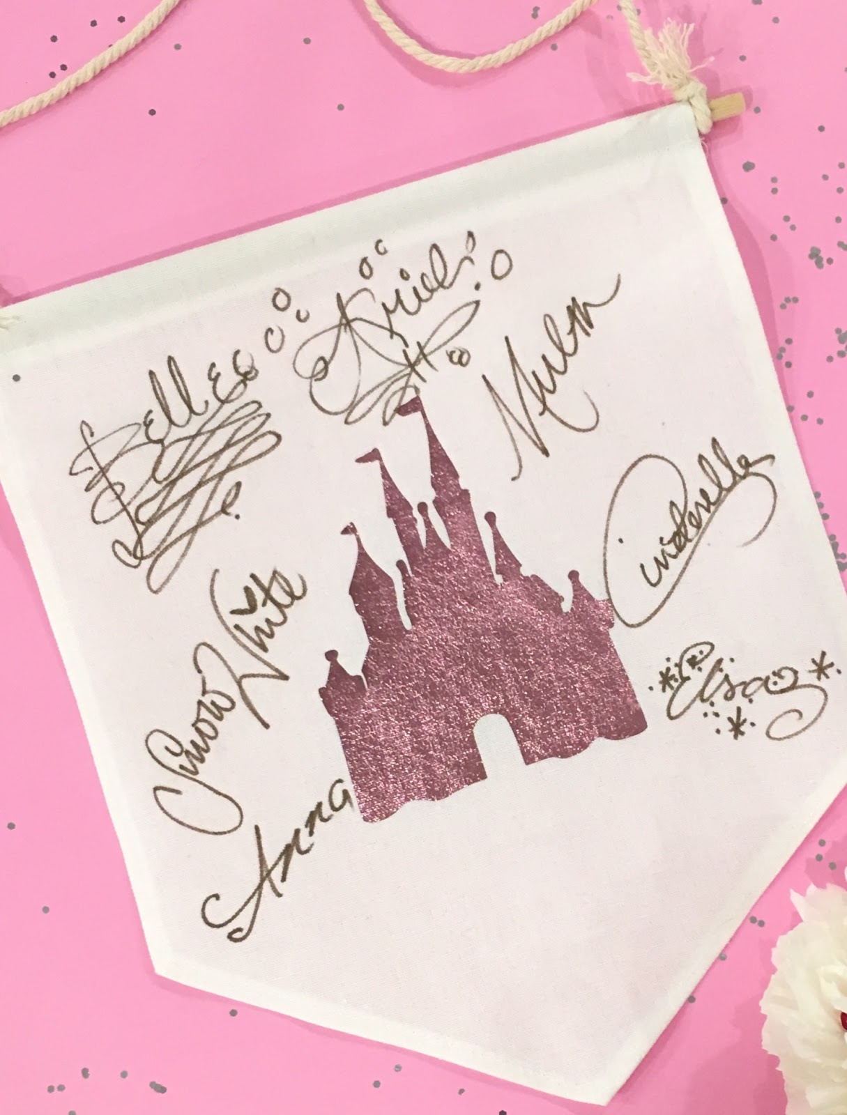 DIY Disney Princess Autographs Canvas Hanging Wall Banner | Celebration ...