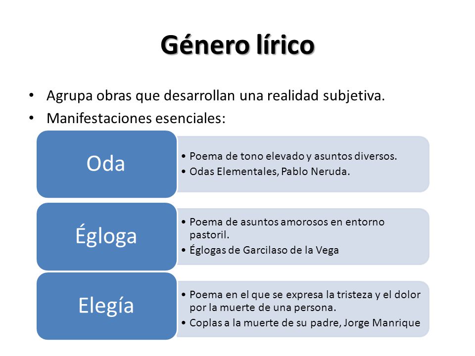 La Lirica ~ Los Generos Literarios