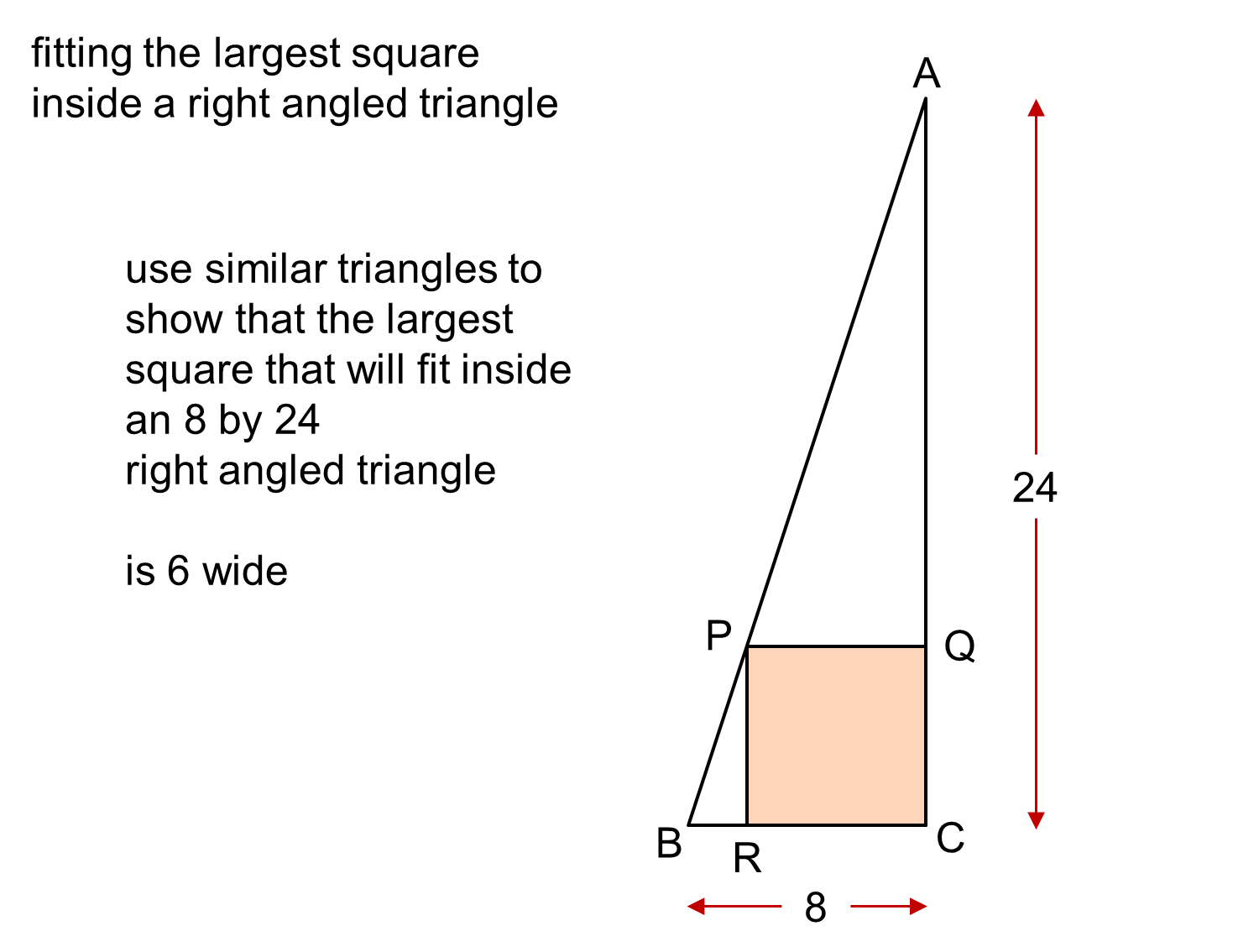 MEDIAN Don Steward mathematics teaching: biggest square inside a right ...