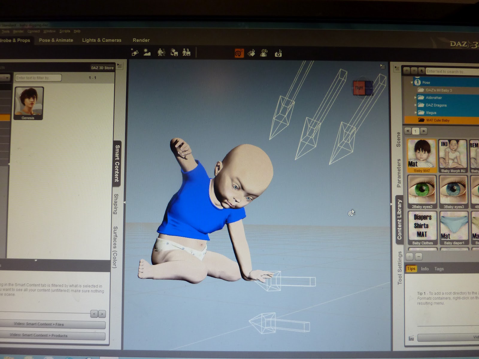 Draw A Circle: Using Daz 4 - Baby Digging