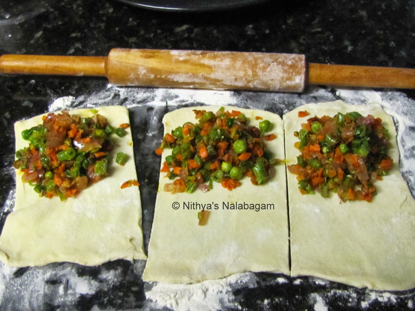 Vegetable Puff | Step by step pictures |Nithya's Nalabagam
