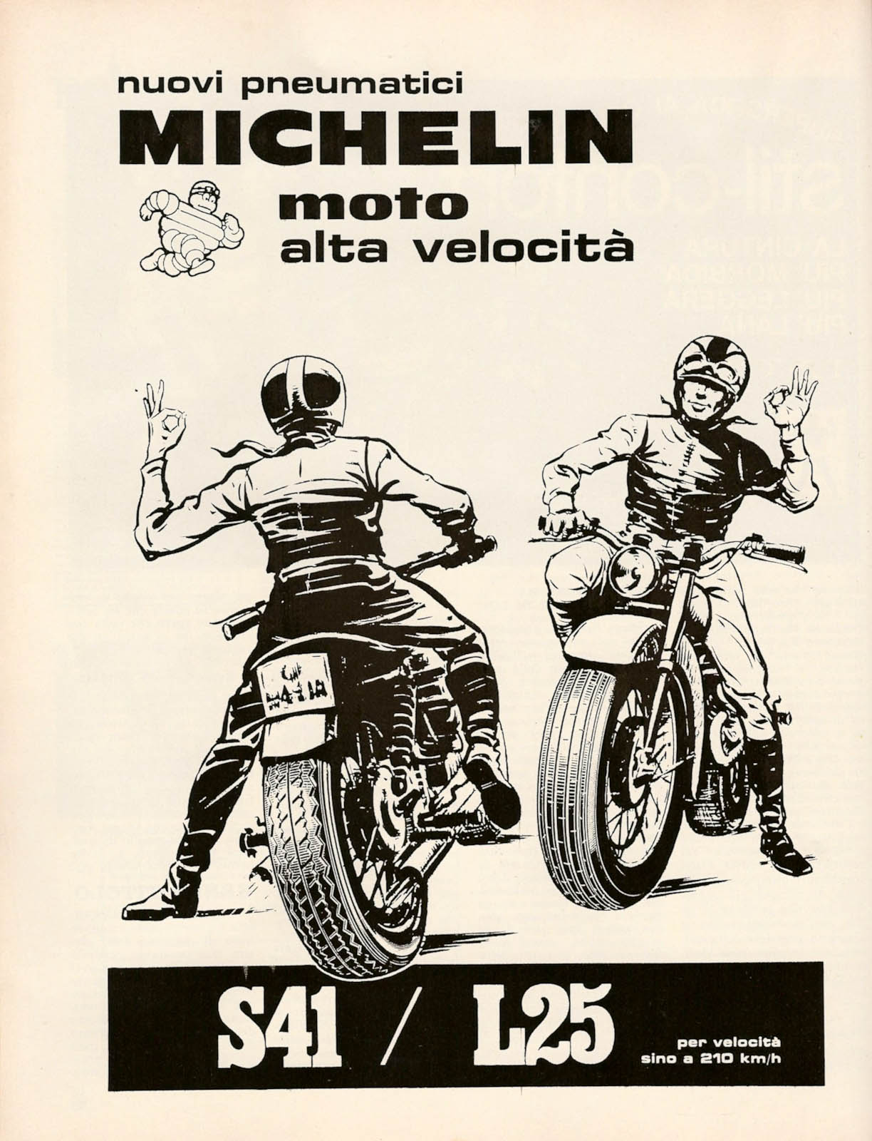 MOTORCYCLE 74: Michelin motorcycle tires advertising 1971