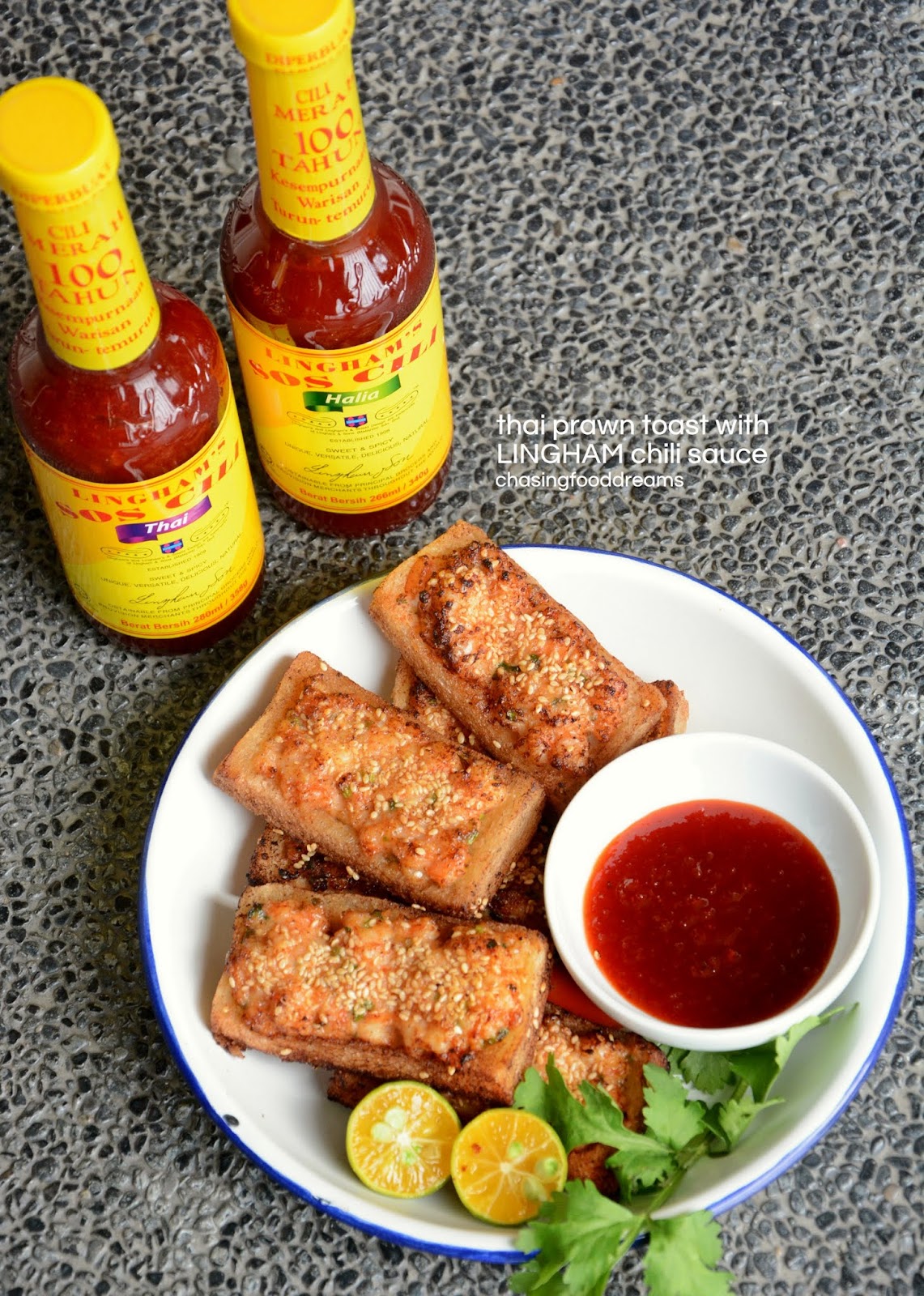 CHASING FOOD DREAMS: Recipe: Thai Prawn Toast with LINGHAM Chili Sauce