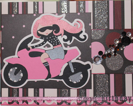 A Mermaids Crafts: Biker Babe Birthday Card