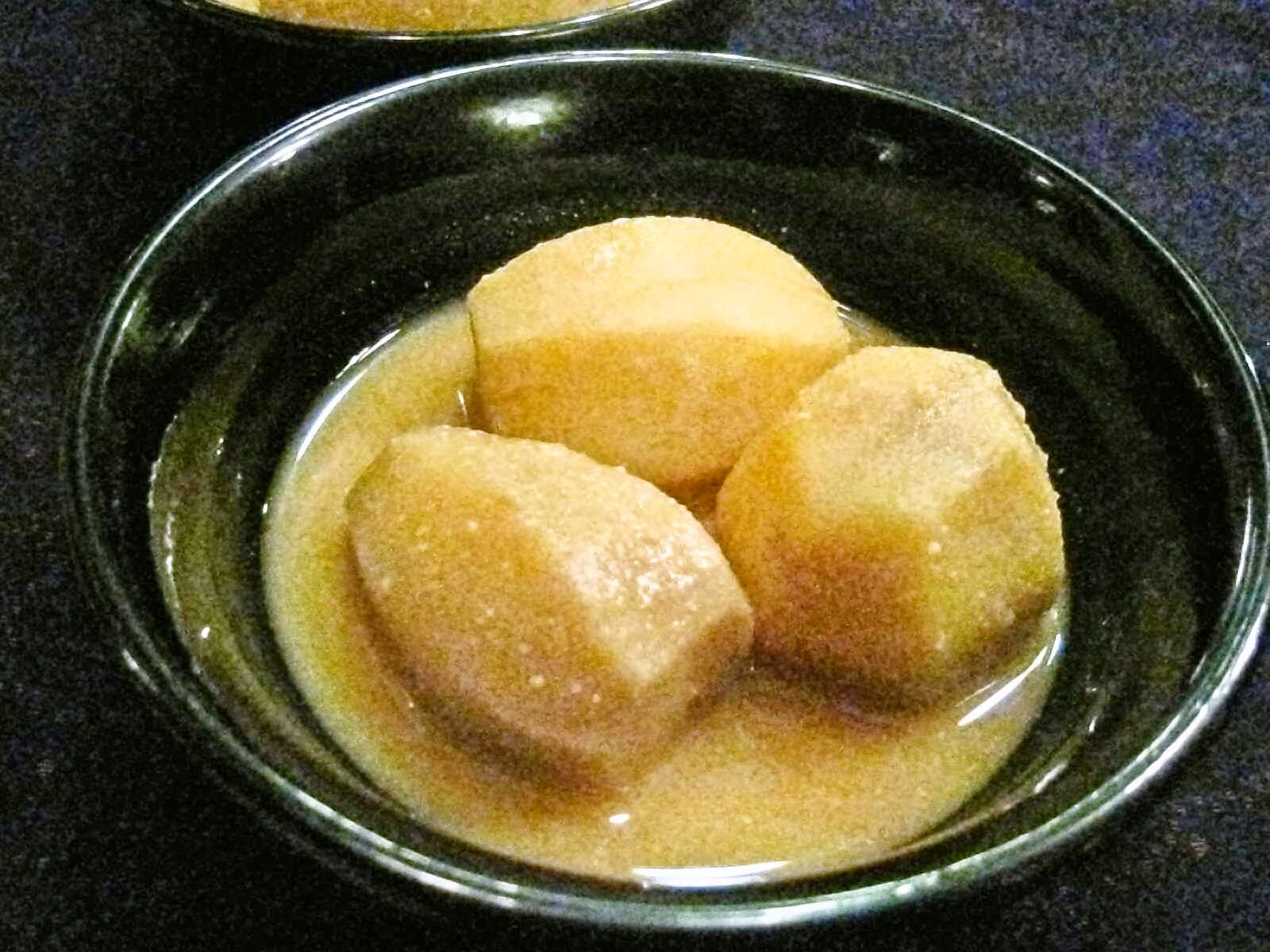 Recipes for Tom: Satoimo no misoni, yuzu-fumi / baby taro root simmered ...