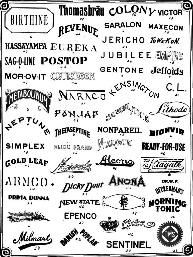 Letterology: Early 20th Century Trade Marks