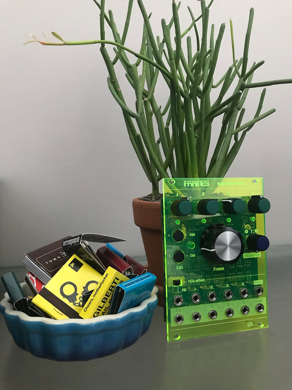 Matrixsynth Mutable Instruments Frames W Custom Green Acrylic Faceplate
