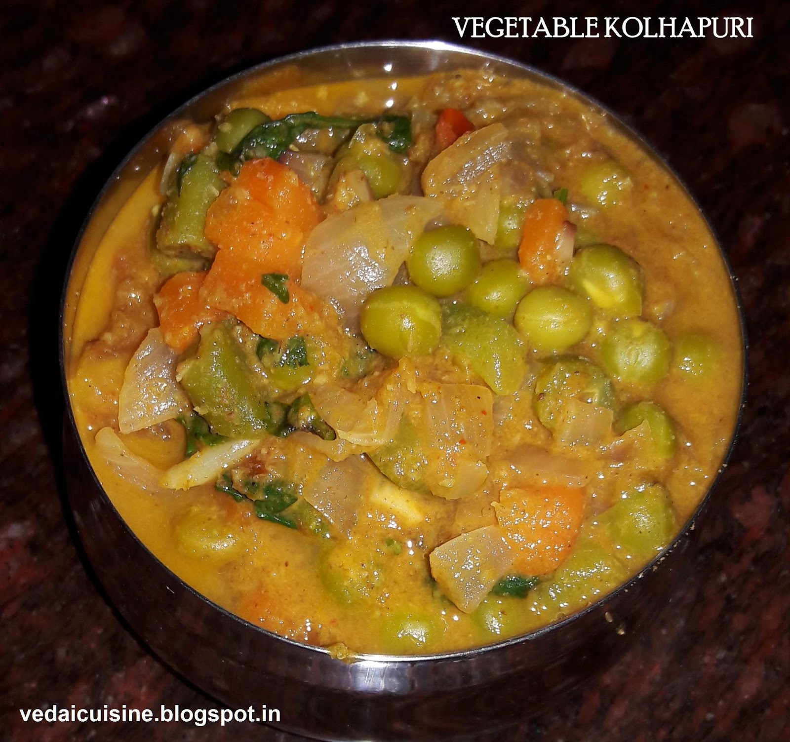 Vedai Cuisine: VEGETABLE KOLHAPURI SABJI