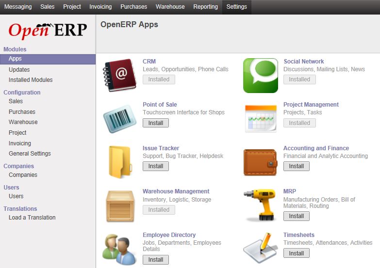 การติดตั้ง OpenERP 7.0 อย่างง่าย บน Ubuntu Server 12.10