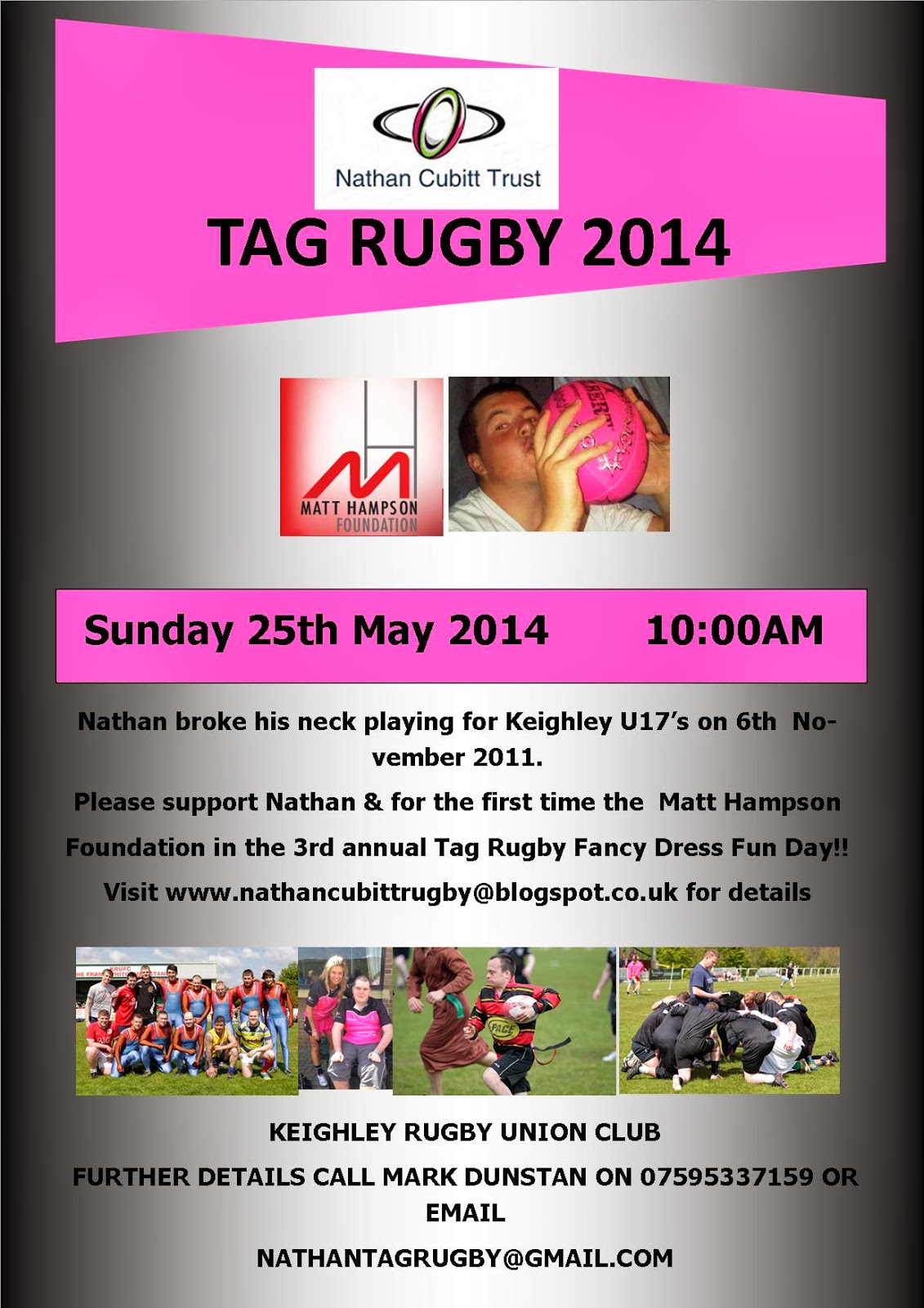 Nathan Cubitt Events: 2014 Tag Rugby Poster