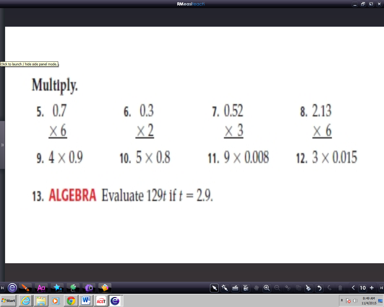 Transitional Math: November 2015