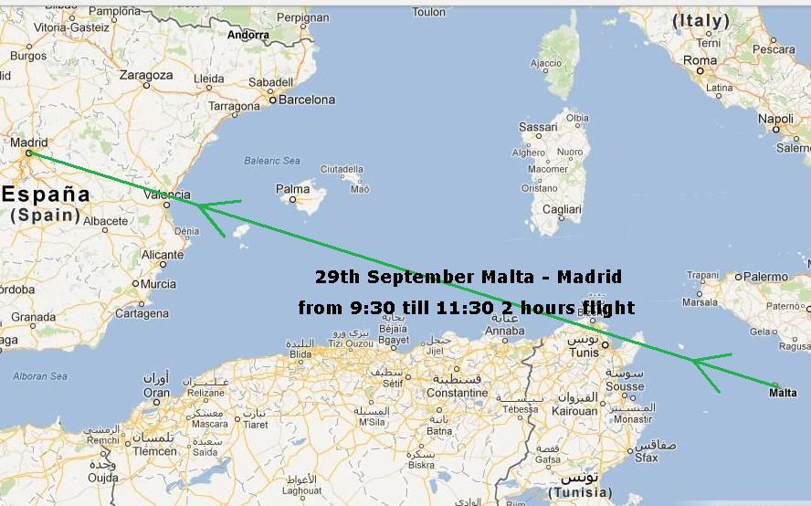 globtr: 29th September Malta - Spain (Madrid)