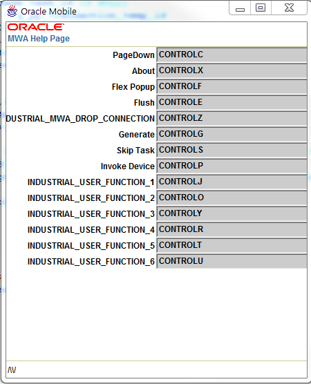 Johny's Oracle Tips: MWA/MSCA: Shortcut Keys on the Mobile Device