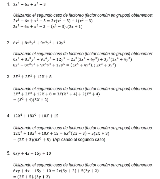 FACTOREO: EJERCICIOS RESUELTOS