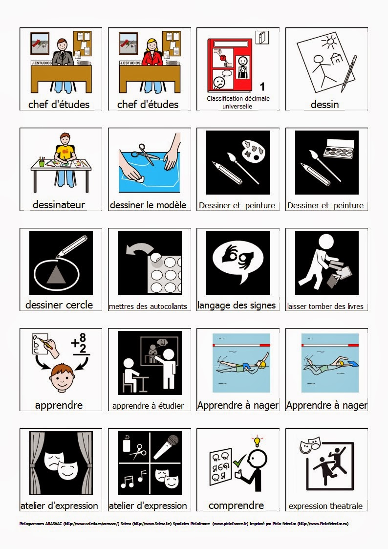 Planète Pictogramme: école-vocabulaire