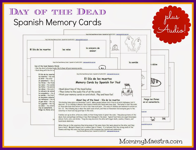 Mommy Maestra: Free Día de los Muertos Spanish Vocabulary Cards