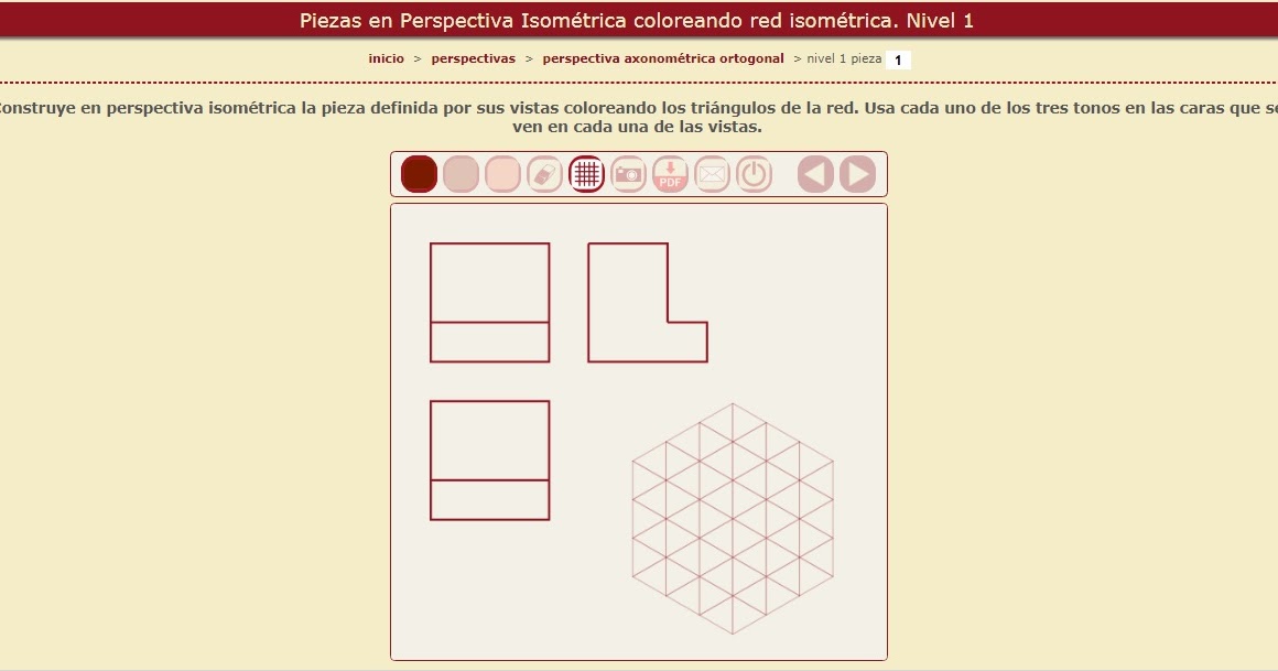 CURSO DIBUJO ISOMETRICO: EJERCICIO COLOREANDO RED ISOMETRICA