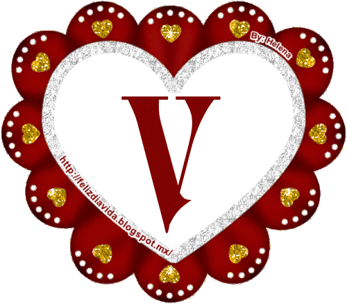 Iniciales Nombres y Más: Corazón rojo con iniciales S a la Z