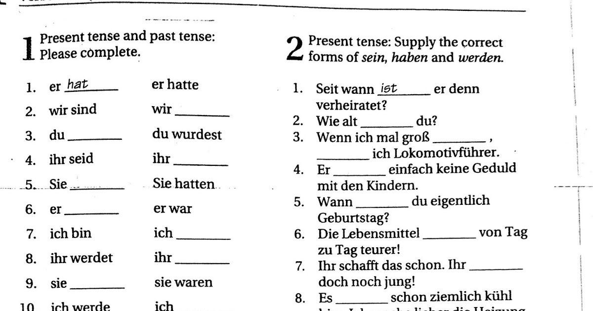 Exercise for German Basic Verbs | Learn Deutsch (German) and Study Abroad
