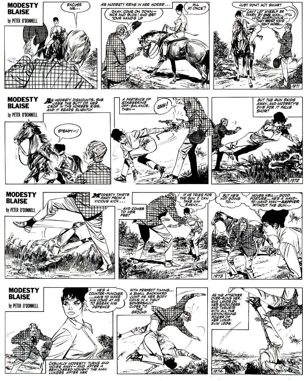 Hairy Green Eyeball 3: Complete MODESTY BLAISE comic strip sequence — "Take-Over" — 1969-70