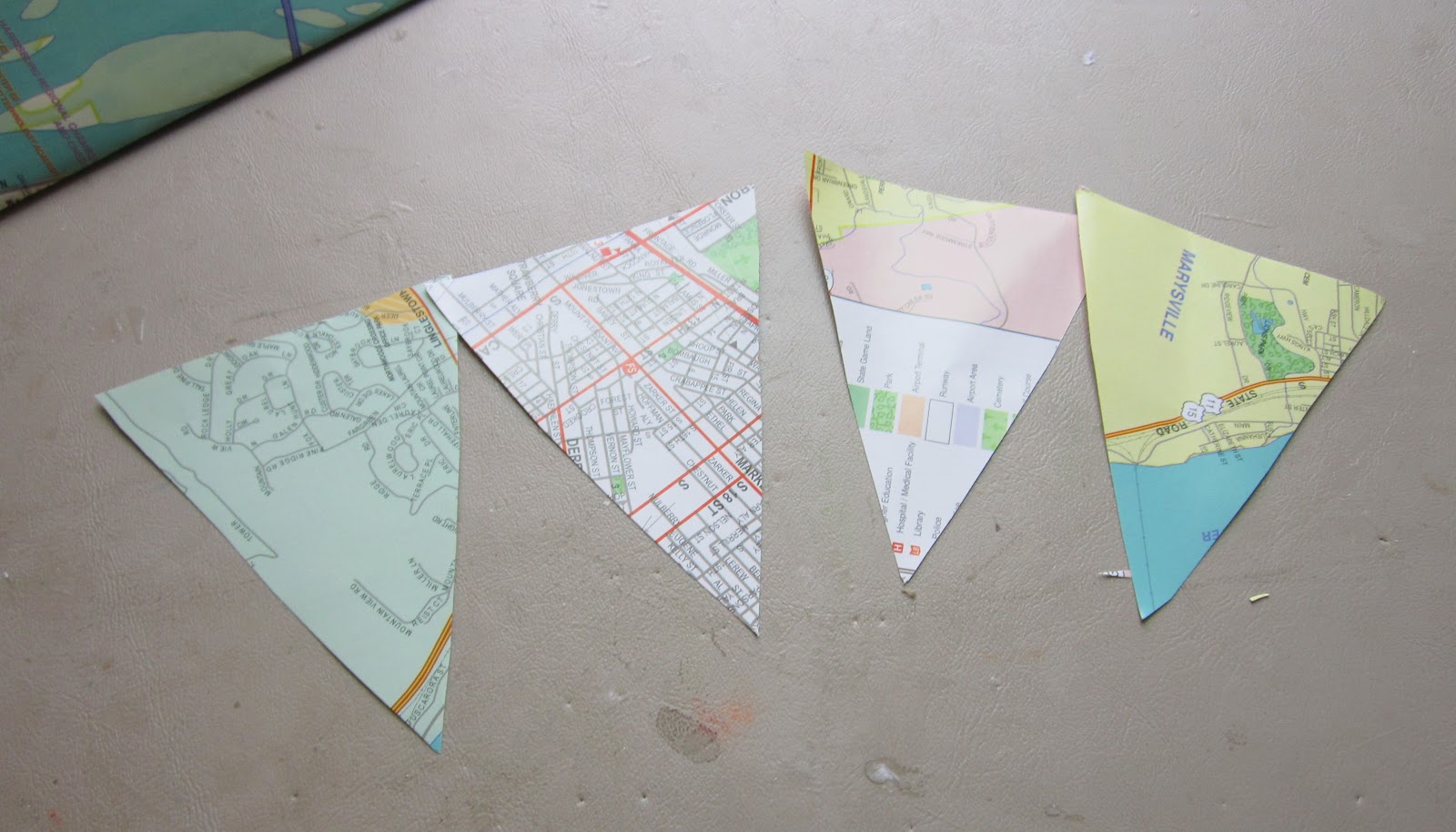 B.B. Bellezza Handcrafted Jewelry: Map Week Day 4: No Sew Map Bunting