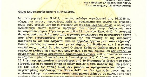 ΤΣΙΡΙΓΟ FM: ΚΑΤΕΠΕΙΓΟΝ ΈΓΓΡΑΦΟ ΤΟΥ ΔΗΜΑΡΧΟΥ ΚΥΘΗΡΩΝ ΓΙΑ ΤΙΣ ΔΗΜΟΠΡΑΣΙΕΣ ...